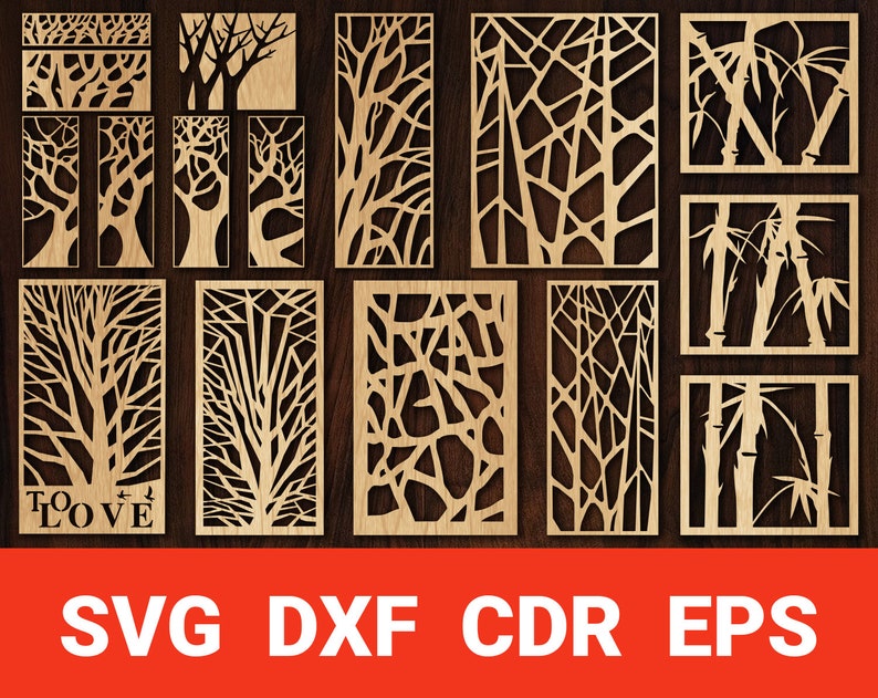 Tree Wall Decoration Svg Leaf Panel Pattern Decorative Room - Etsy
