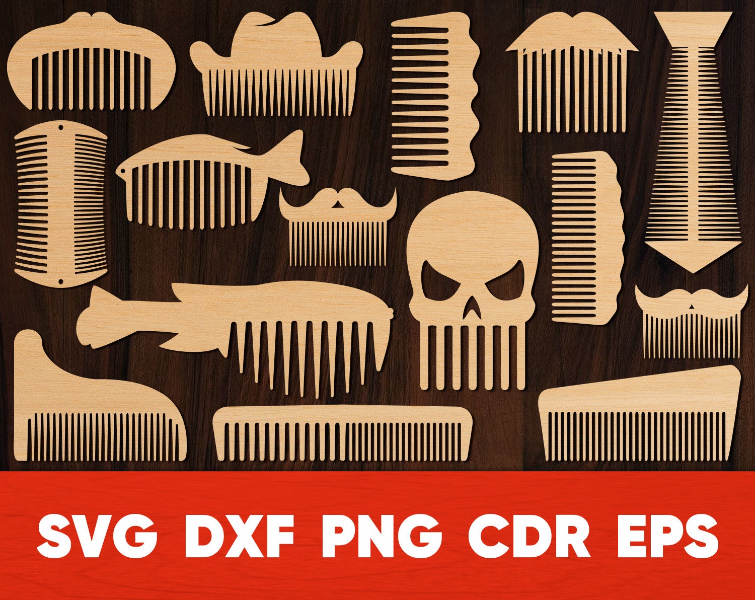Wooden Beard Comb Svg Cricut Silhouette for Laser Cnc Cutting - Etsy