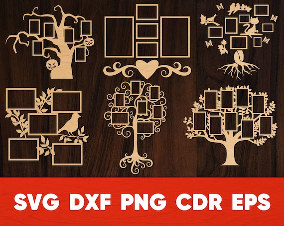 Family Tree Photo Frame Svg Silhouette Cricut Cnc Laser Cut | Etsy