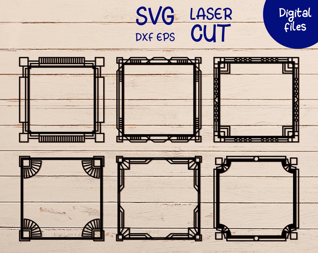 Square Mirror Frame Svg Decorative Wall Border Silhouette for Cricut ...