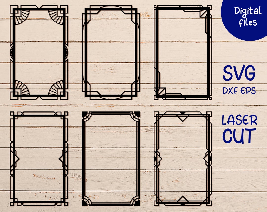 Rectangle Mirror Frame SVG: Decorative Laser Cut Border (digital Files ...