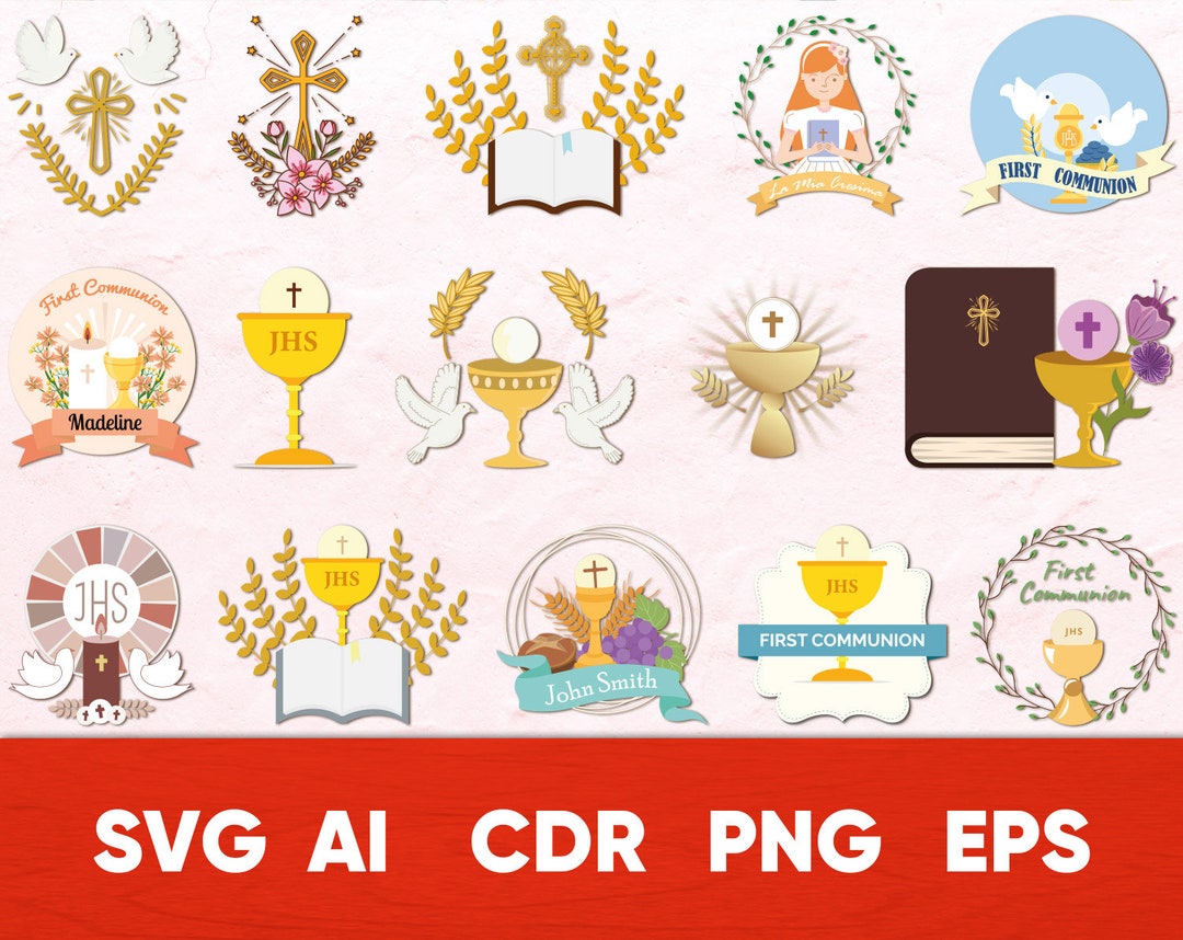 First Communion SVG JHS Christian Baptism Svg Sticker - Etsy UK