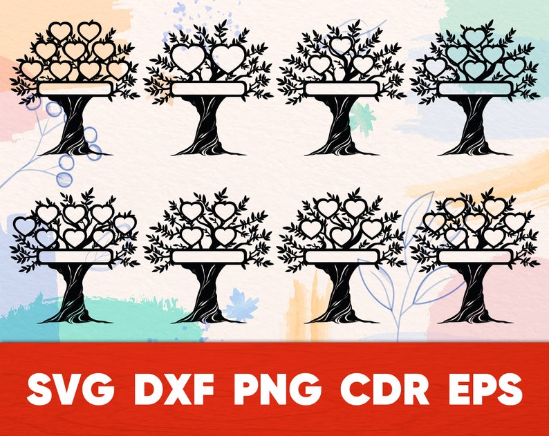 Family Tree SVG Bundle Photo Frames Svg Silhouette Clipart | Etsy