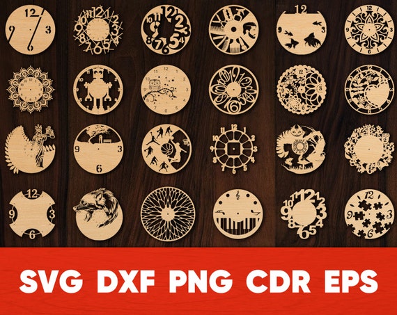 Horloge murale svg téléchargement instantané fichier cdr dxf - Etsy France