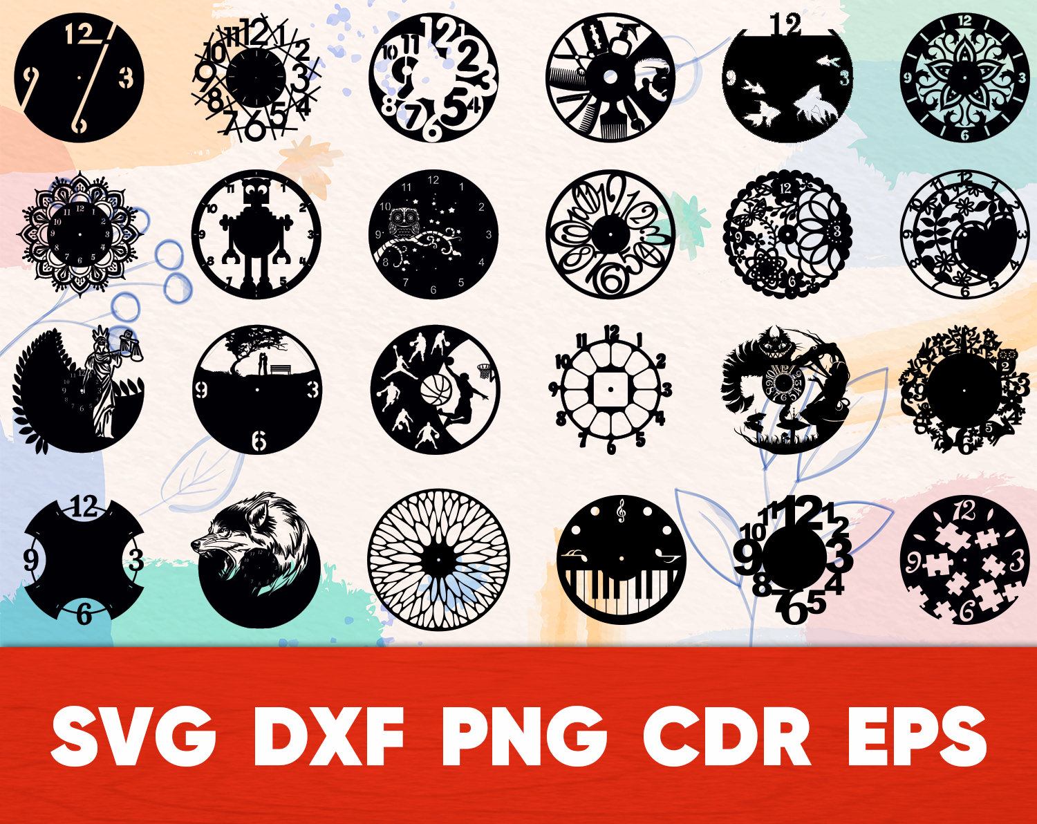 Wall Clock Svg Instant Download Kids Wall Decor Livingroom - Etsy