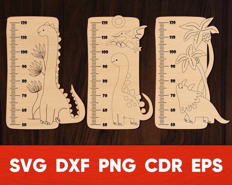 Laser Cut Growth Chart Ruler SVG: Dinosaur Decor (digital Files) - Etsy ...