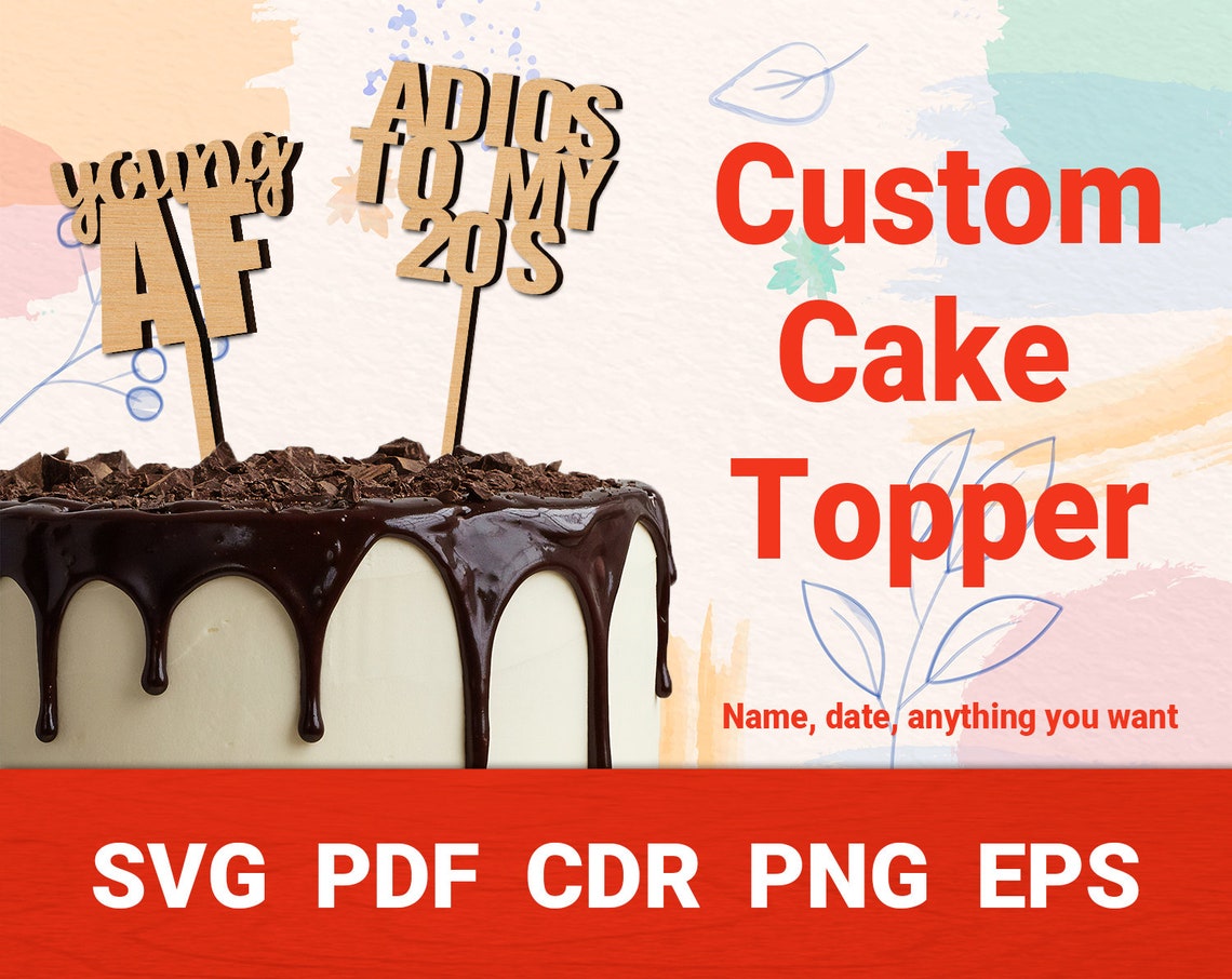 Custom Cake Topper Svg Design, Wedding Personal Decorations Vector ...
