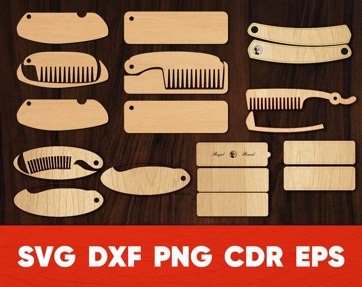 Pocket Folding Beard Comb Svg Wooden Silhouette for Laser Cnc - Etsy Canada