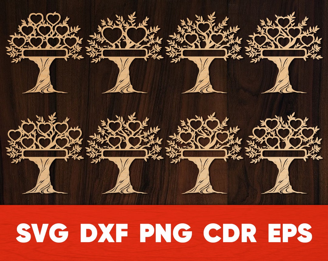 Family Tree SVG Bundle, Photo Frames Svg, Silhouette Clipart Digital ...