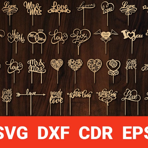 Wedding Cake Topper Svg CNC Bride and Groom Cake Topper for - Etsy