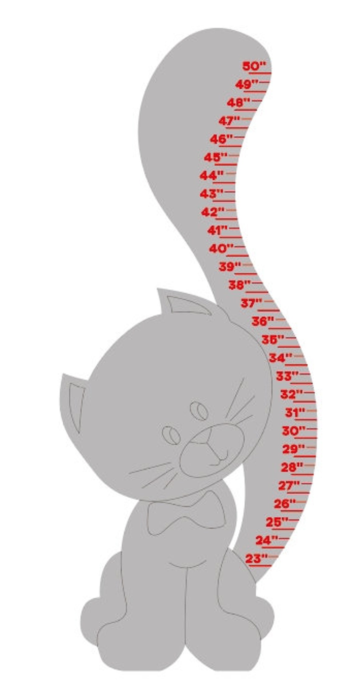 Height Ruler Inch Svg Wood Laser Cut File Dxf Vinyl Growth | Etsy