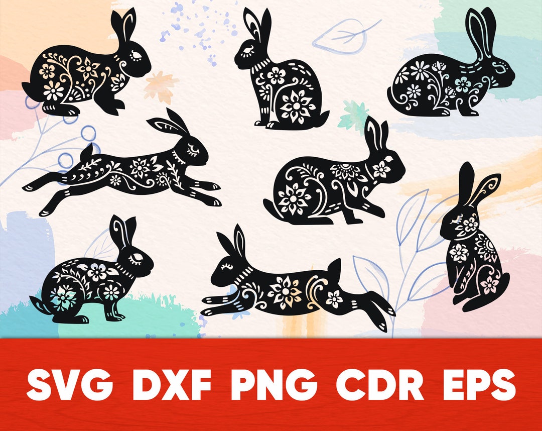 Easter Rabbit Svg Cricut Bunny Clipart Easter Decoration Laser Cut Gift ...