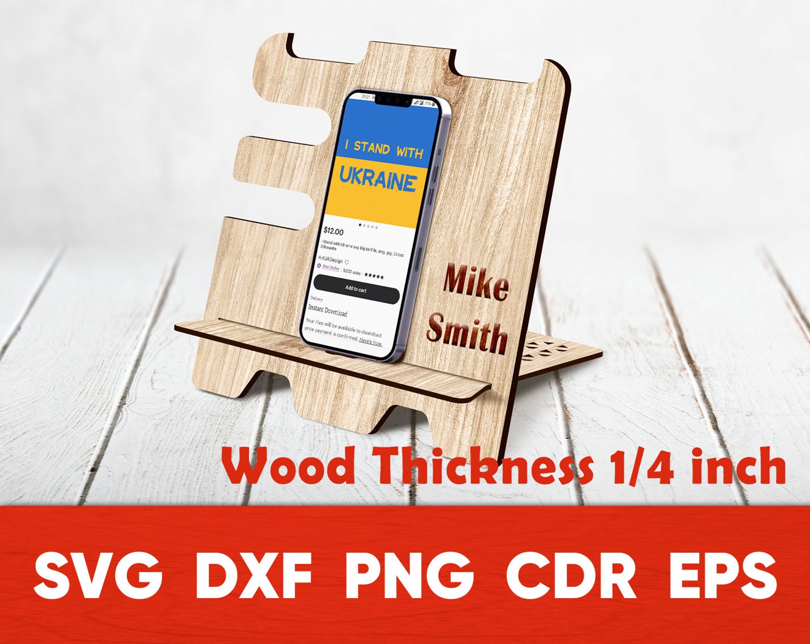 Wood Phone Stand SVG Pattern for Laser Cut Vector for Laser - Etsy