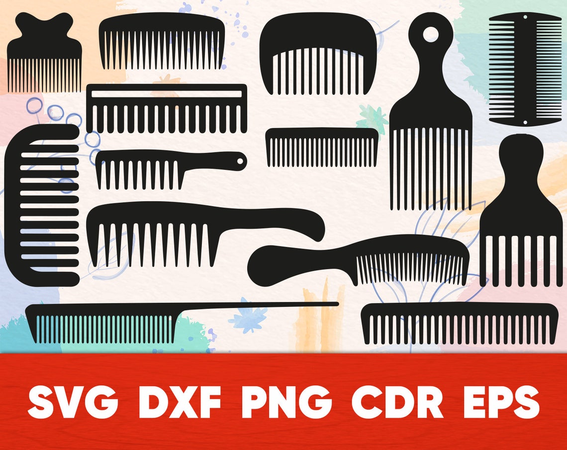 Set Comb Svg Beard Wooden Cricut Silhouette Glowforge Hairstyling ...