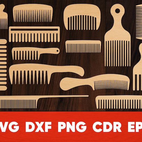 Set Comb Svg Beard Wooden Cricut Silhouette Glowforge - Etsy