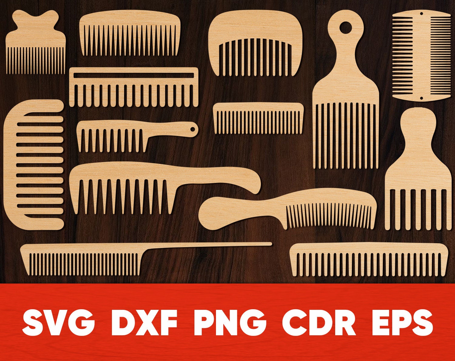 Set Comb Svg Beard Wooden Cricut Silhouette Glowforge - Etsy