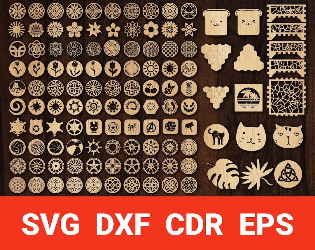 Laser Cut Coaster SVG Vector Files With Box (digital Download) - Etsy