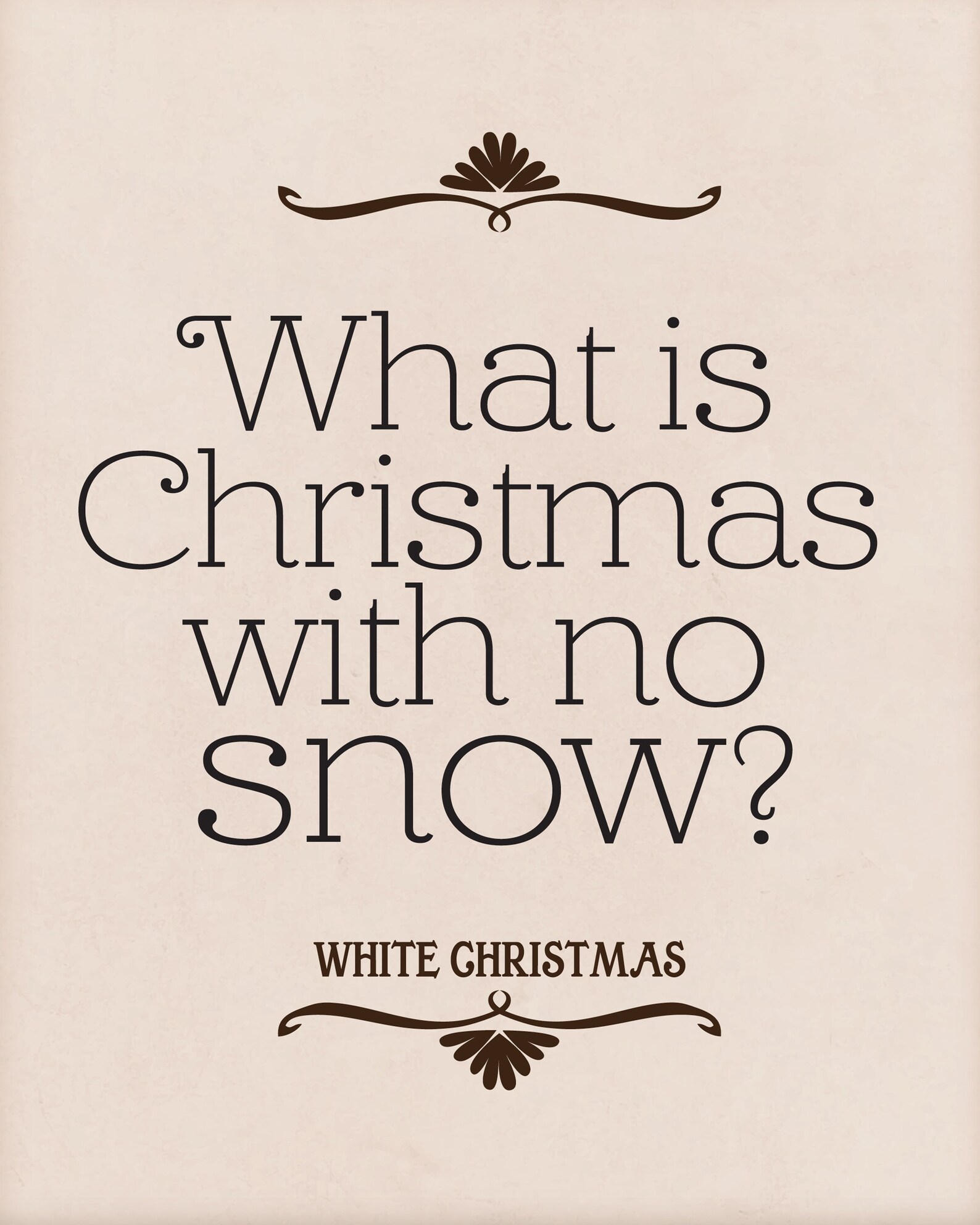 What is Christmas With No Snow! Christmas Printable, White Christmas ...