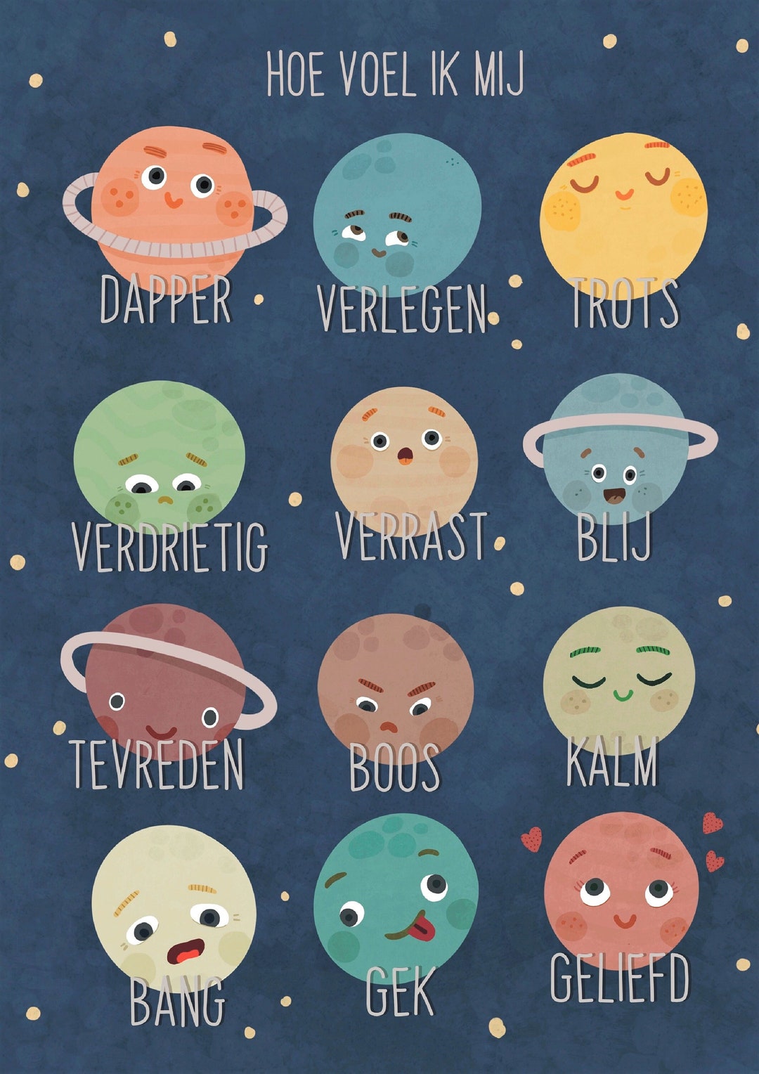 Hoe Voel Ik Mij? Poster Voor Kinderen! Perfect Cadeau Voor Kleuters En ...