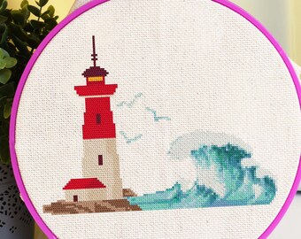 Lighthouse Counted Cross Stitch Pattern DIY Instant | Etsy
