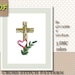 Religious Cross Stitch Christian Pattern With Flowers Embroidery for ...