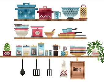 Kitchen cross stitch | Etsy