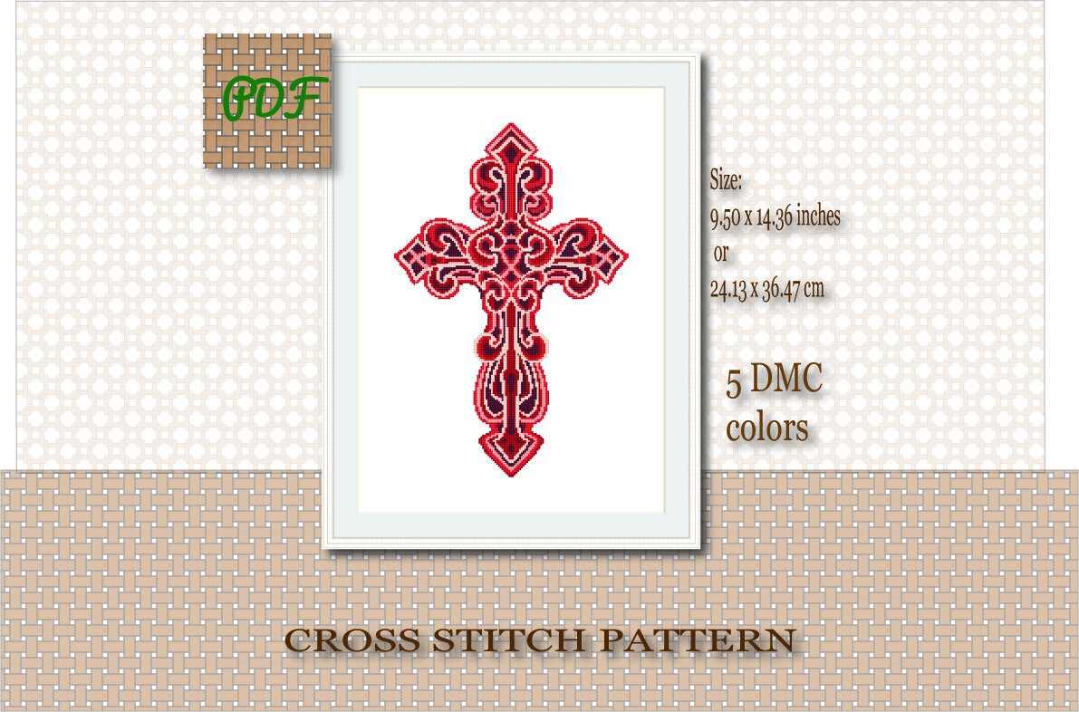 Christian Cross Stitch Pattern, Religious Cross Stitch, Crucifix Cross ...