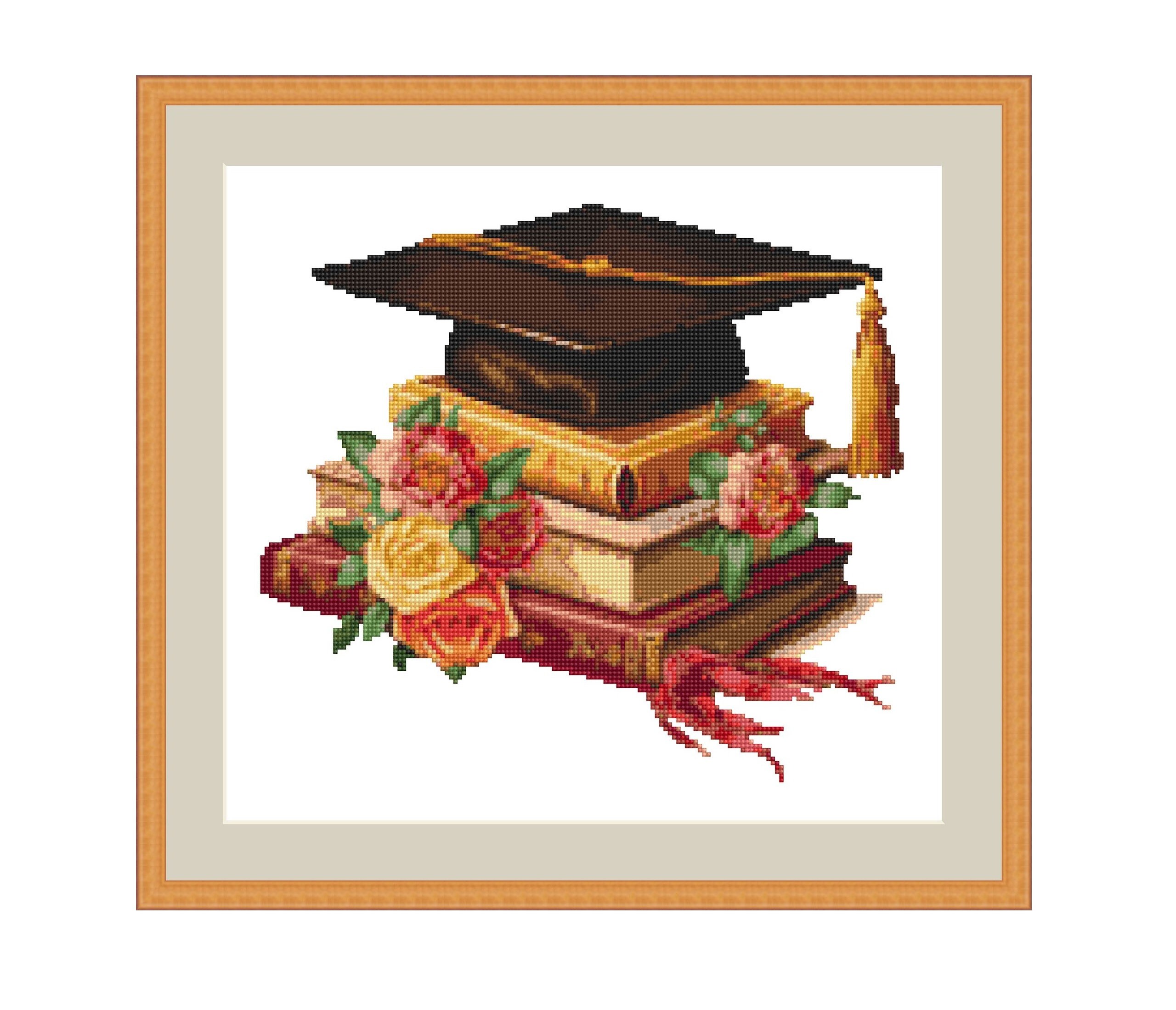 Graduation Cross Stitch Pattern College University High School - Etsy