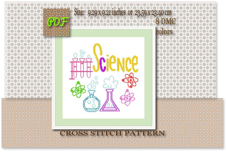 Science Cross Stitch Pattern: Chemistry Embroidery (PDF Pattern) - Etsy