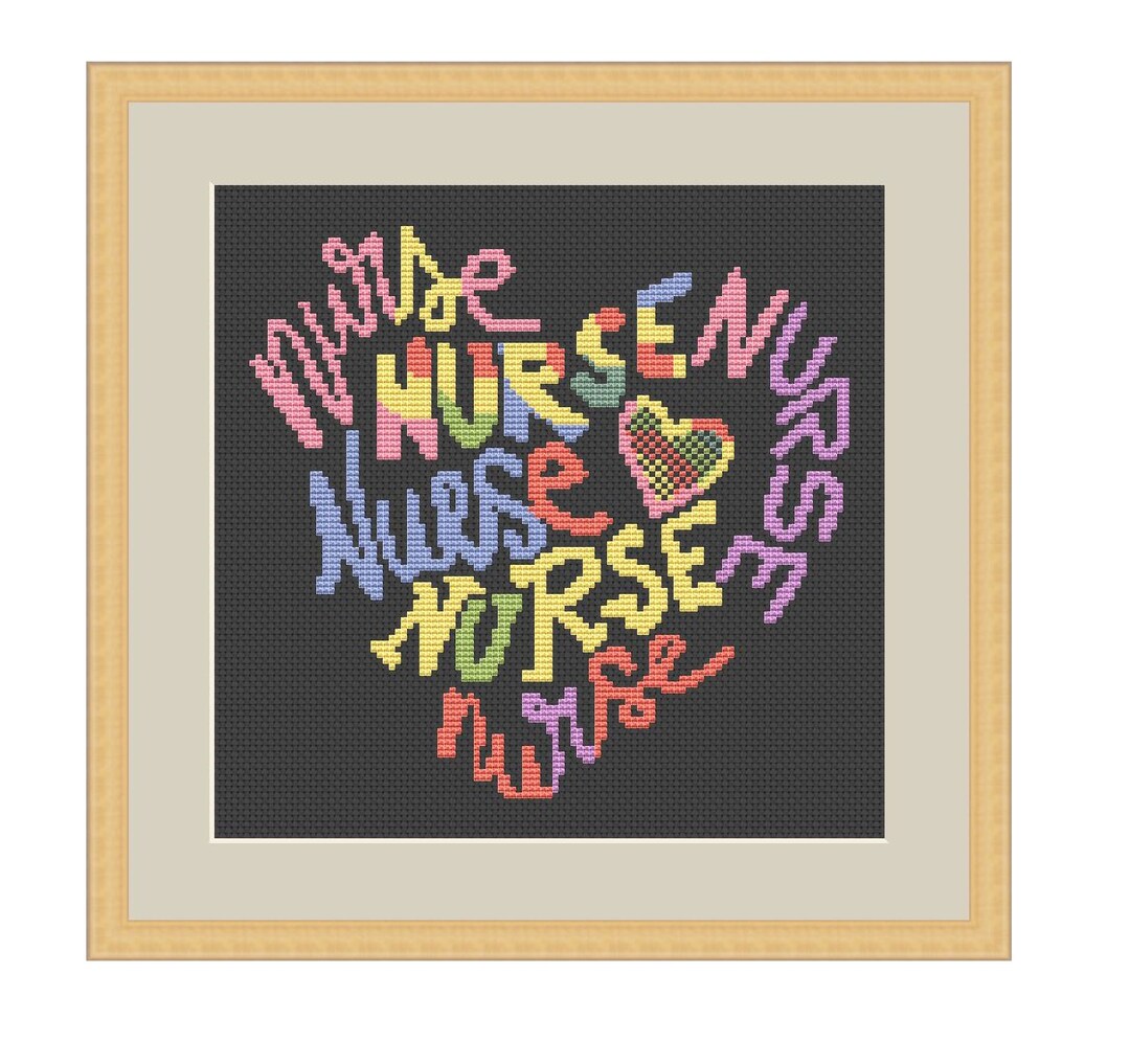 Nurse Cross Stitch Pattern PDF Embroidery Victorian 7 Colors Pattern - Etsy