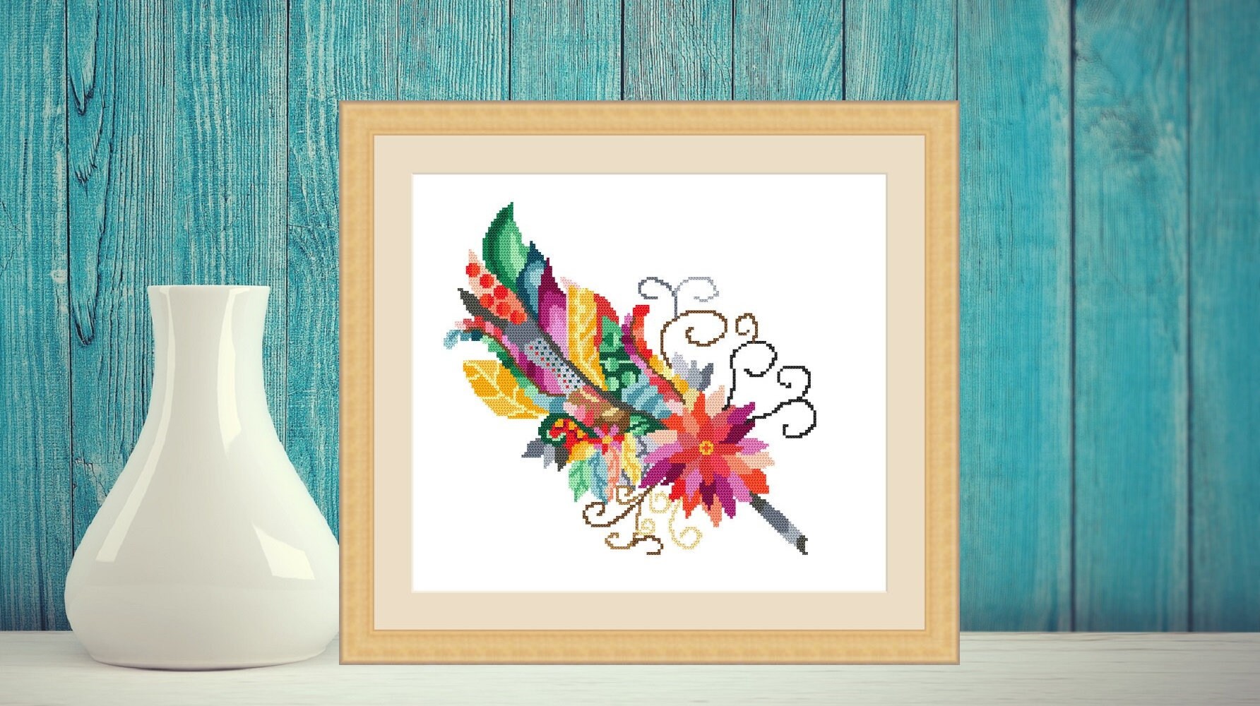 Mandala, Feather, Cross, Stitch, Pattern, Simple, Printable, Easy ...
