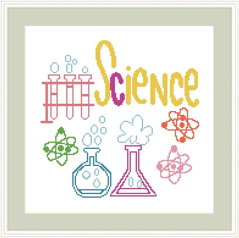 Science Cross Stitch Pattern: Chemistry Embroidery (PDF Pattern) - Etsy
