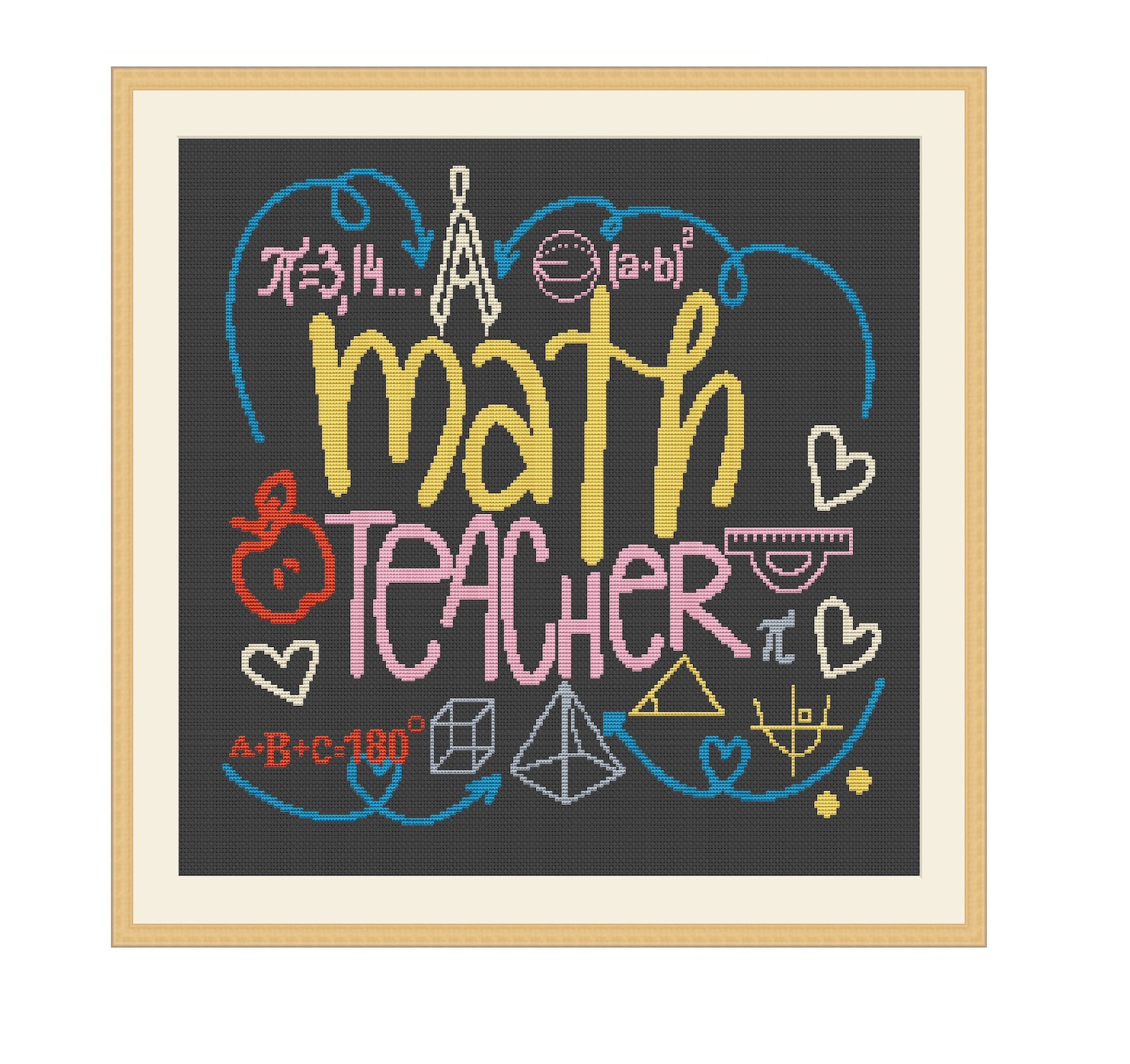 Math Teacher Cross Stitch Pi Day Pattern Gift Embroidery 6 - Etsy