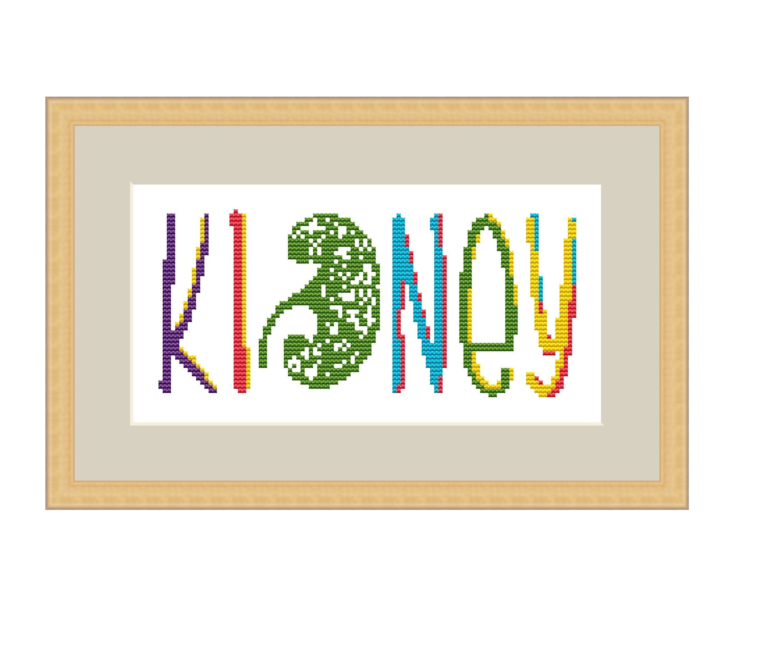 Simple Kidney Cross Stitch Pattern Fun DIY Embroidery Gift - Etsy