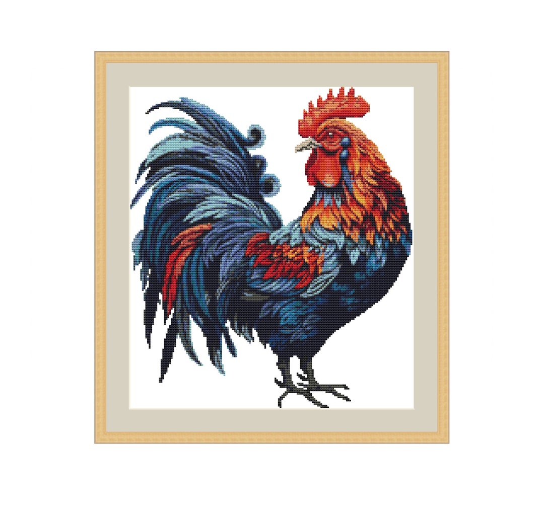 Farmhouse Rooster Cross Stitch Pattern - Rustic Farm House Decor DIY ...