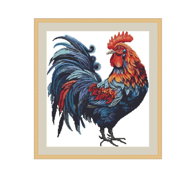 Farmhouse Rooster Cross Stitch Pattern Rustic Farm House Decor DIY ...