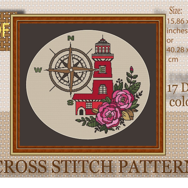 Compass Cross Stitch Pattern - Etsy