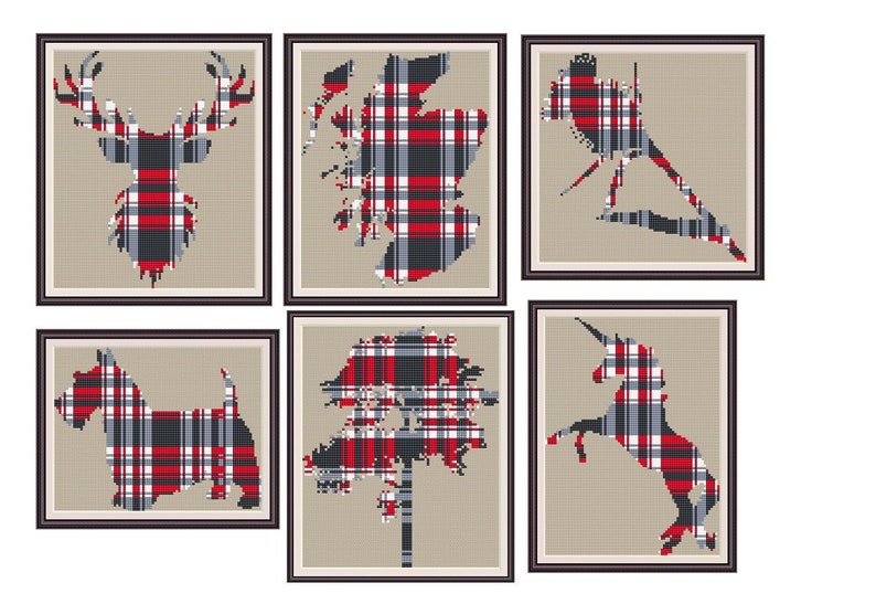 Scotland Cross Stitch, Modern Cross Stitch, Scottish Pattern, Tartan ...
