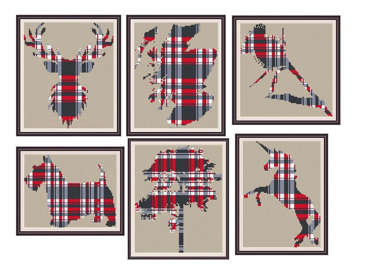 Scotland Cross Stitch, Modern Cross Stitch, Scottish Pattern, Tartan ...