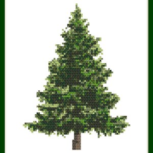Cross Stitch, Pine Tree, Christmas Tree, Counted Cross Stitch, Modern ...