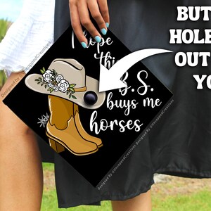 Western Grad Cap | CARDSTOCK Graduation Cap Design | Cowgirl Grad Cap ...