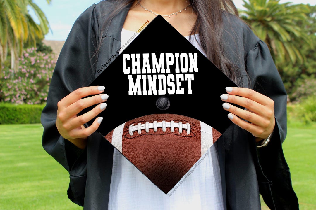 Football Graduation Cap | PRINTED Grad Cap Topper | Last Minute ...