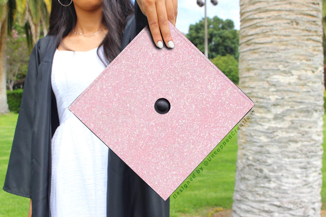 Light Pink Glitter CARDSTOCK for Grad Cap | BLANK Template | Glitter ...