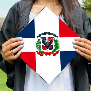 Dominican Flag Grad Cap CARDSTOCK Graduation Cap Design Dominican Flag ...