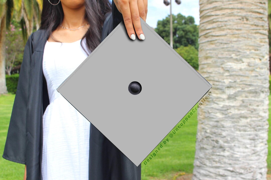 Gray CARDSTOCK for Grad Cap | BLANK Template | Gray Grad Cap, Diy Grad ...