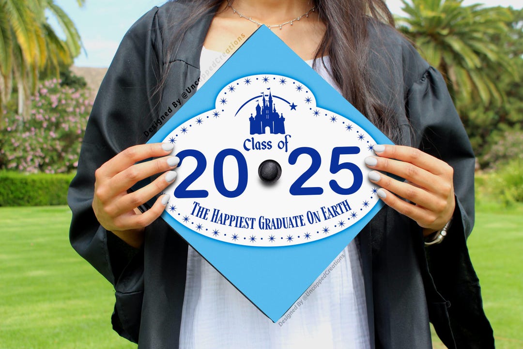 Happiest Graduate on Earth Graduation Cap | PRINTED Grad Cap Topper ...