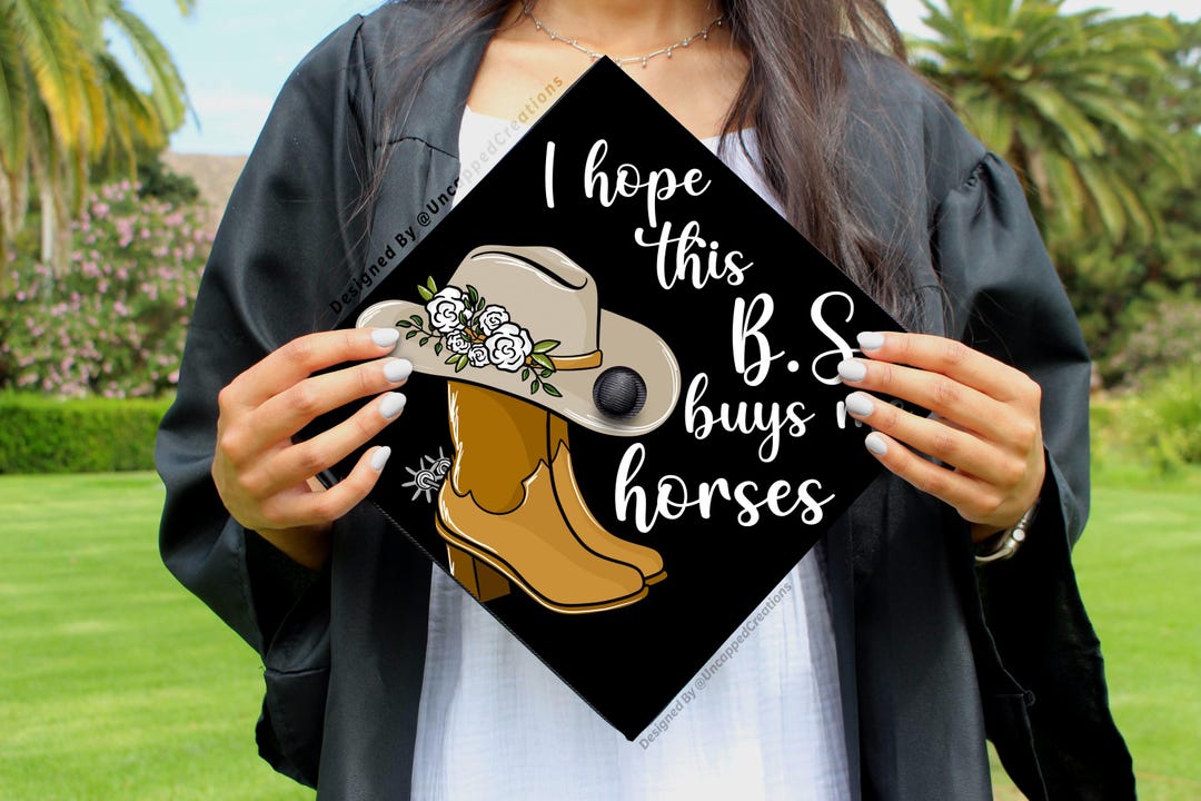 Western Grad Cap | CARDSTOCK Graduation Cap Design | Cowgirl Grad Cap ...