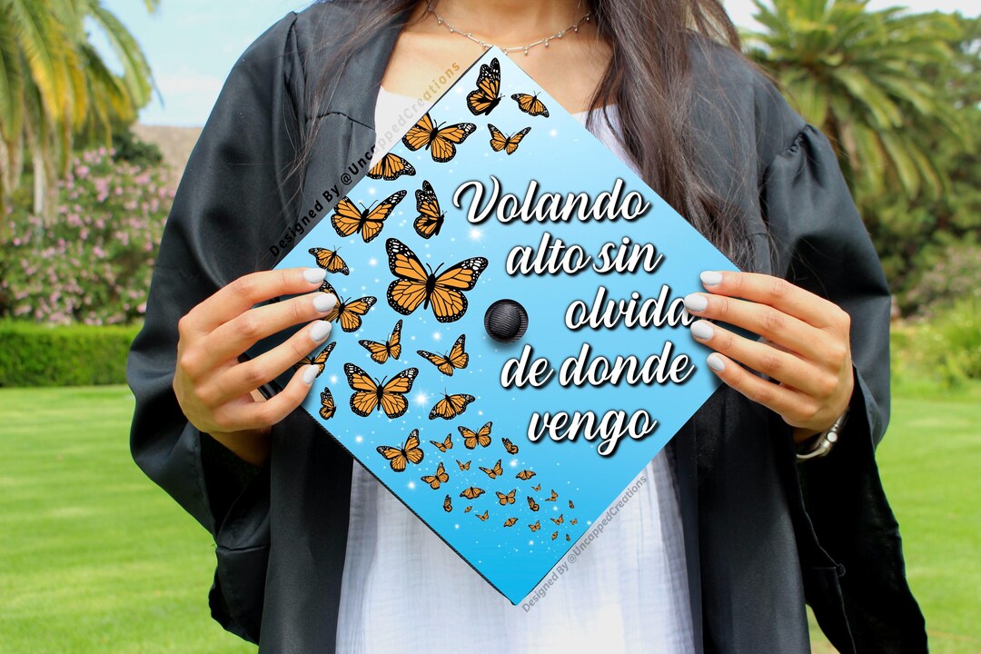 Immigrant Grad Cap Design | CARDSTOCK Graduation Cap Design | Monarch ...