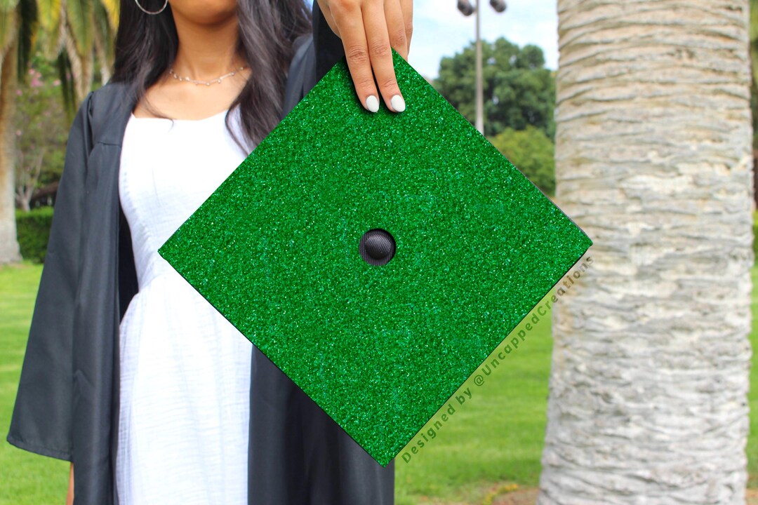 Green Glitter CARDSTOCK for Grad Cap BLANK Template Glitter Grad Cap ...