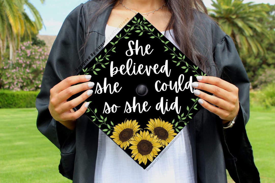 Sunflower Grad Cap Topper: Empowering Graduation Design - Etsy